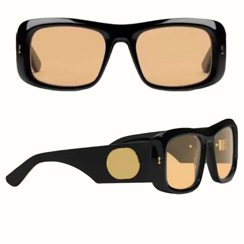 Designer Rectangle Sunglasses For Men & Women Black Acetate Frame 1251 ...