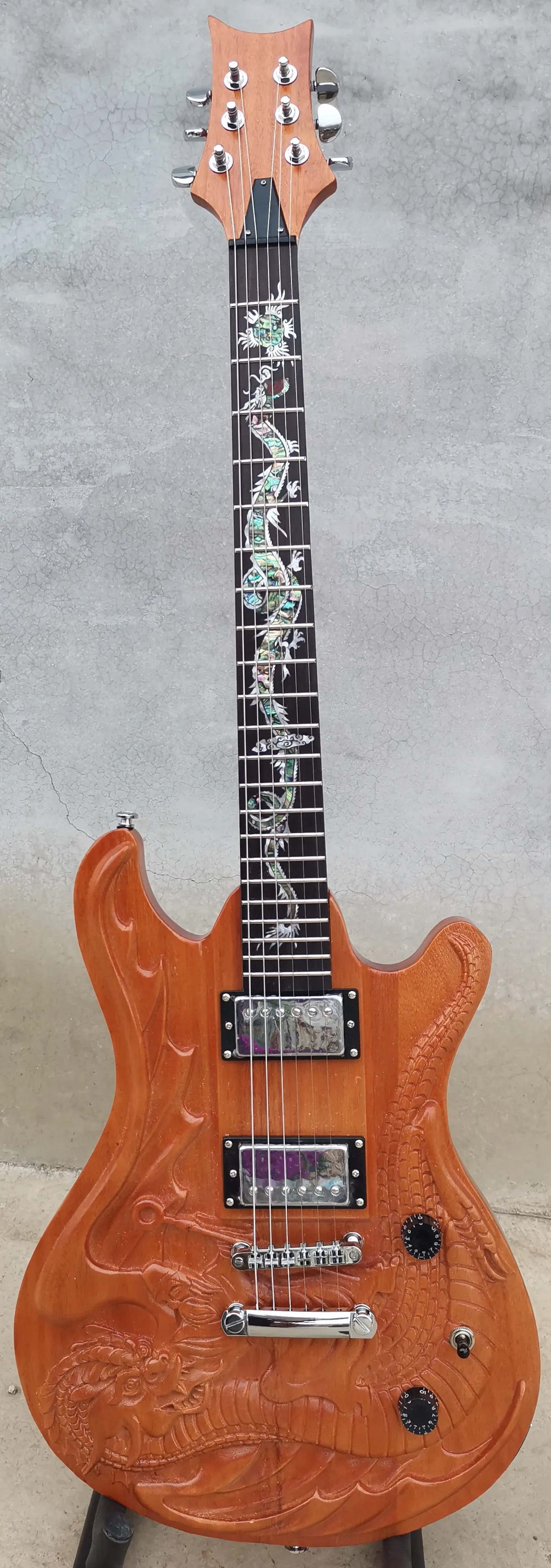Custom Hand-Carved Dragon Electric Guitar - Six String, Unique Design ...