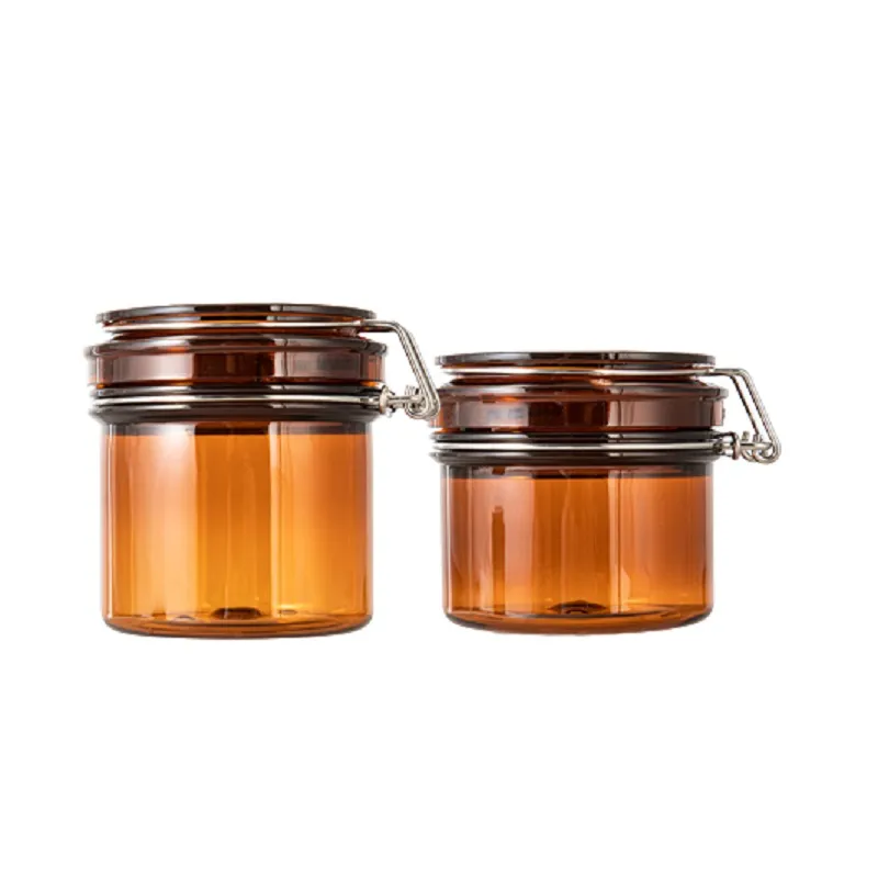 Refillable Brown PET Plastic cosmetic product containers with PE Inner ...