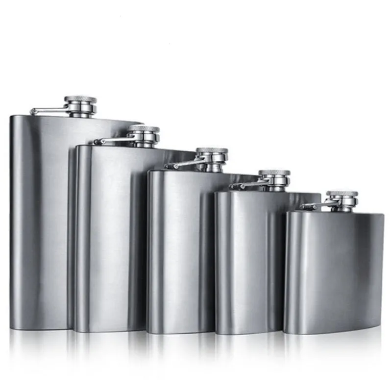 DF1067 Stainless Steel Hip Flask Set Five Sizes Portable Whiskey ...