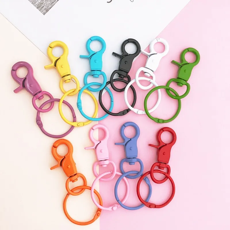 Colorful Metal Lobster Clasp Keychain Hooks with Heart Spray Paint for ...