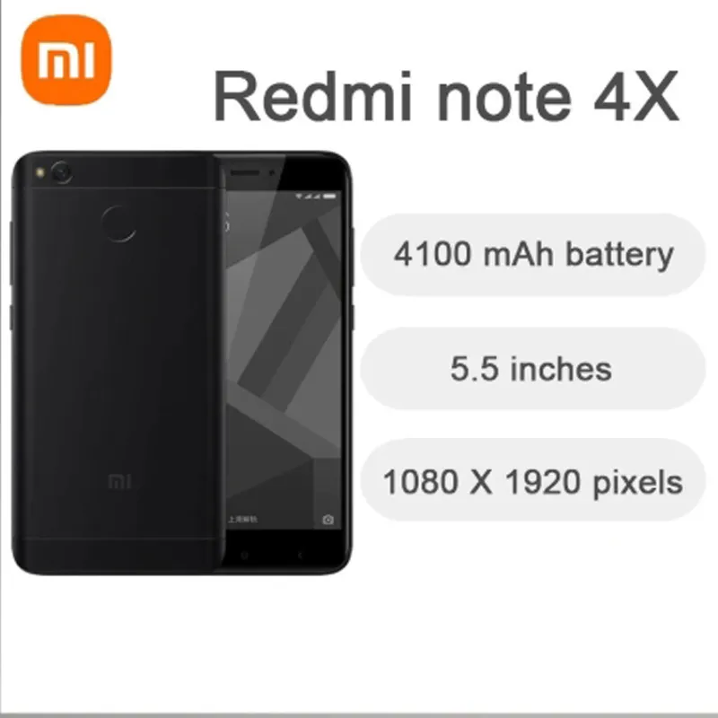 Refurbished M1 Xiaomi Redmi Note 4X Smartphone 5.5 Octa Core, 13MP Camera, 3GB RAM, 32GB ROM ...