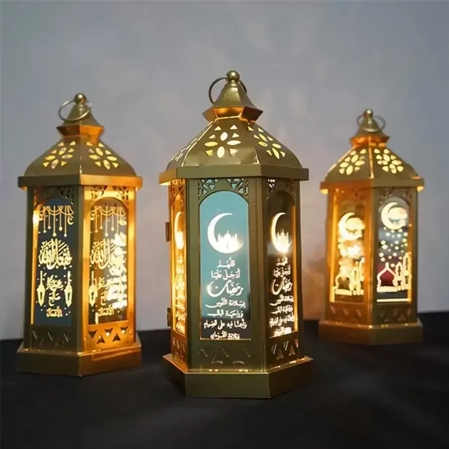 Ramadan Lamp EID Mubarak Ramadan Party LED Hanging Lanterns 14x28cm ...