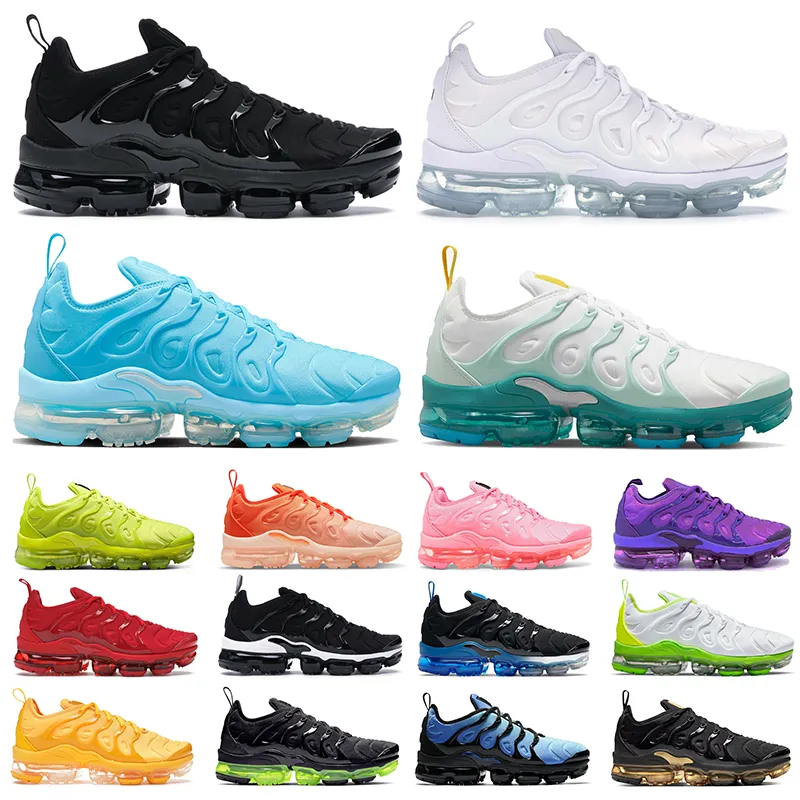 TN Plus Running Shoes Men Women Triple Black White University Blue ...