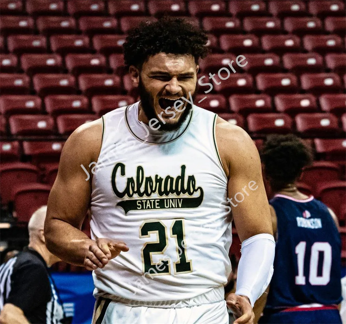 21 David Roddy Basketball Jersey Colorado State Stitched College ...