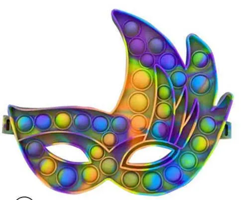 Rainbow Masquerade Festival Mask Fidget Toy For Parties, Balls, Fancy ...