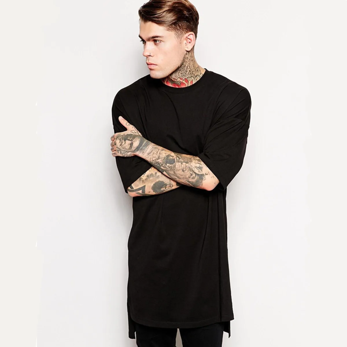 Wholesale White Casual Long Size Mens Hip Hop Tops Streetwear Extra ...