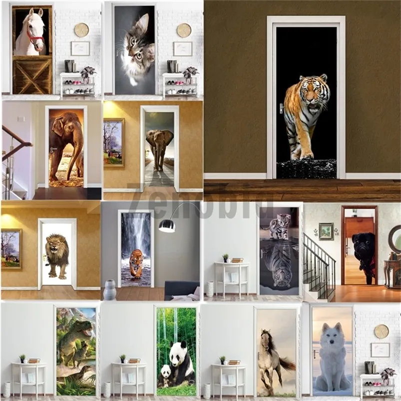 DHgate.com:Animal 3D PVC Door Stickers, Self-Adhesive Removable Wall ...