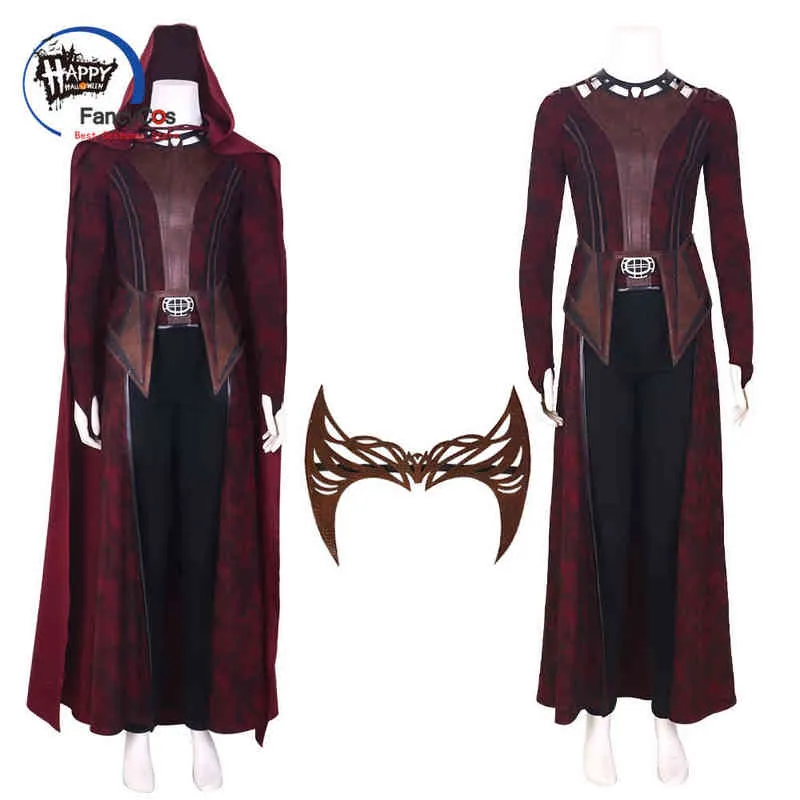 Scarlet Witch Wanda Vision Cosplay Costume Full Set With Mask Polyeter ...