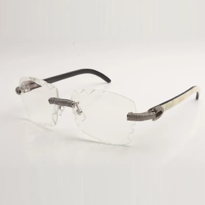 Diamond Glasses: Dense Cut Clear Lens Eyeglass Frames With Natural Horn ...