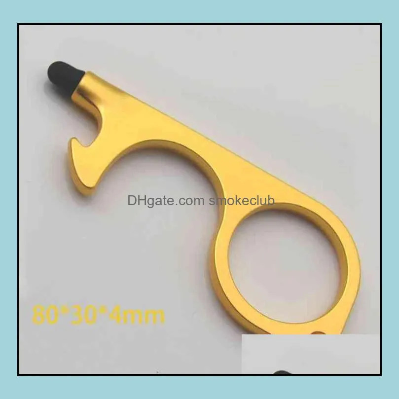 Metal Touchless doors Stylus Key Hook with Hands Handle Tool Keychain ...