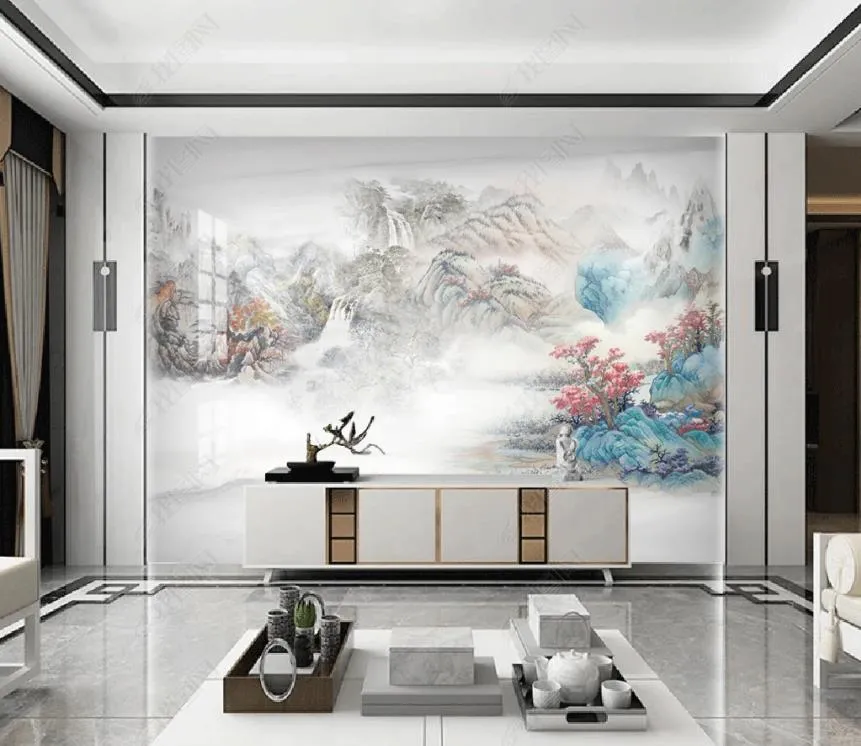 Chinese Style Simple 3d Wallpaper Mural With Stone Pattern For Bedroom ...