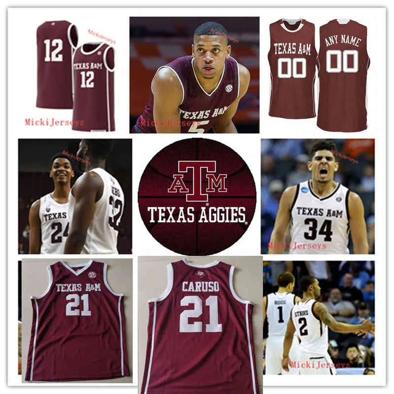 Texas A&M Aggies Stitched College Basketball Jersey: Henry Coleman III ...