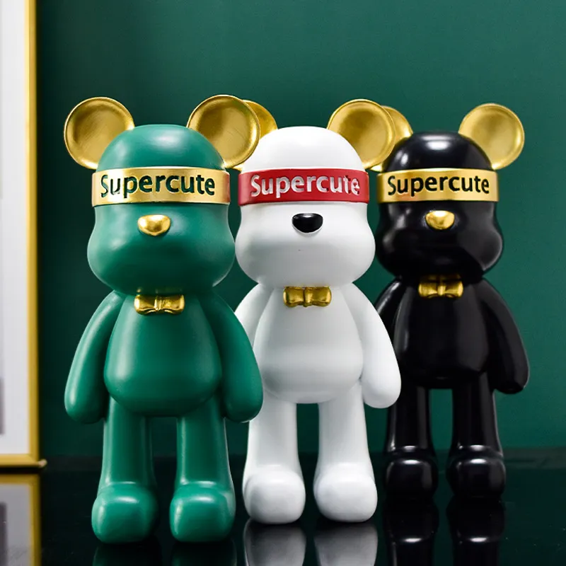 Cute Bear Figurines - Decorative Ornaments, Cartoon Animal Sculptures ...