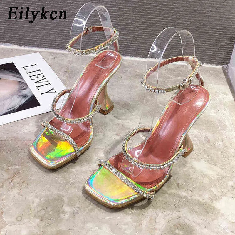 Official authentic Eilyken 2022 Summer Sexy Open Toe Gladiator Sandal Womens Wedding Crystal ...