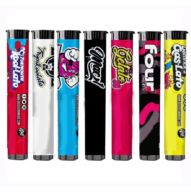 DHgate.com:7 Flavors Gasco Labels Pre Roll Plastic Container Packaging ...