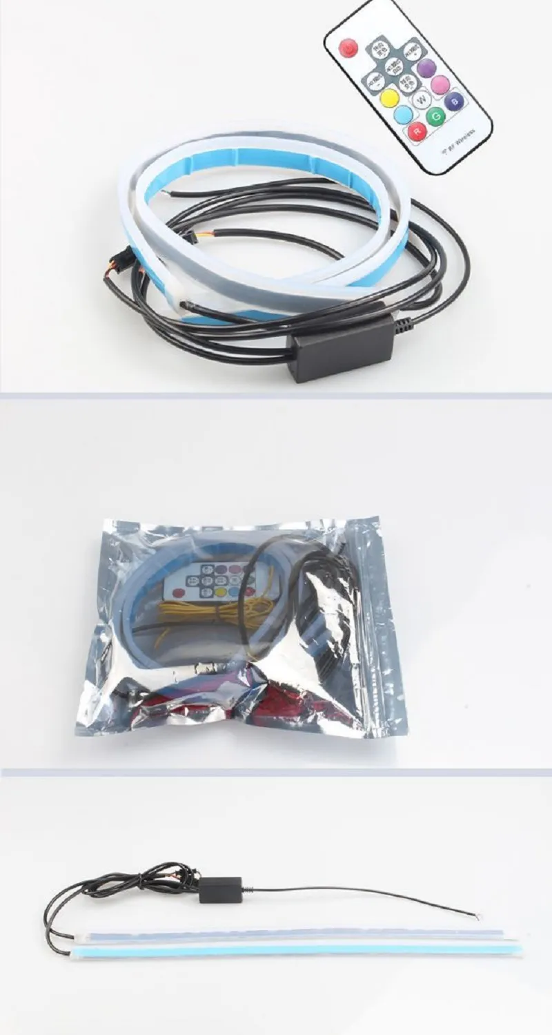 Universal Flexible Flowing RGB Daytime Running Light DRL Multi Color ...