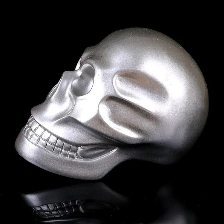 Silver Figure Skull Statue Resin Skull Decoration For Office And Living ...