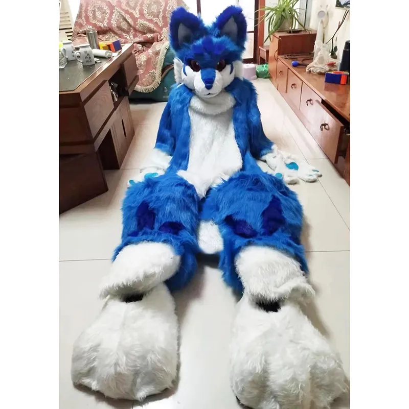 Husky Dog Mascot Costume Unisex Adults Cotton Broadcloth Full Sleeve ...