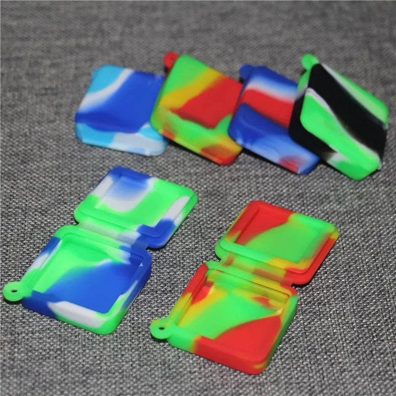 Nonstick Silicone Box Containers Mini Dab Tool Holder Square Wax Rubber ...