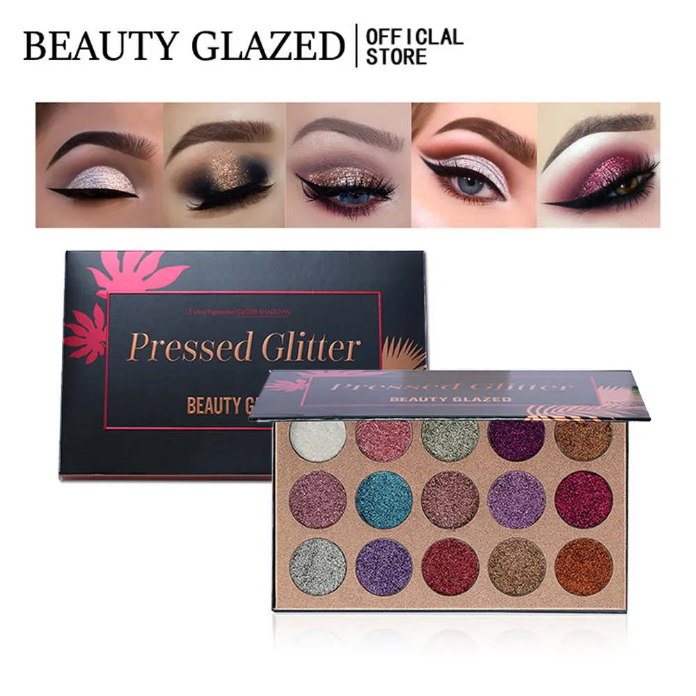 Shimmer Eye Shadow Palette Pressed Glitter Palette, High Pigment ...
