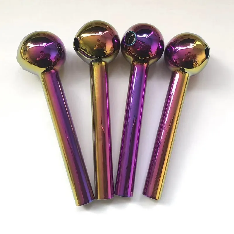 Oil Burner Pipe 4.1 Inch Nano Plating Pyrex Glass Oil Burner Pipe With ...