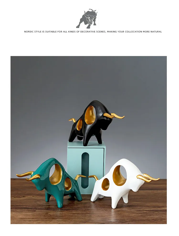 Taurus Figurine Sculpture Bull Statue Resin Bull Symbol Of The 2024 ...