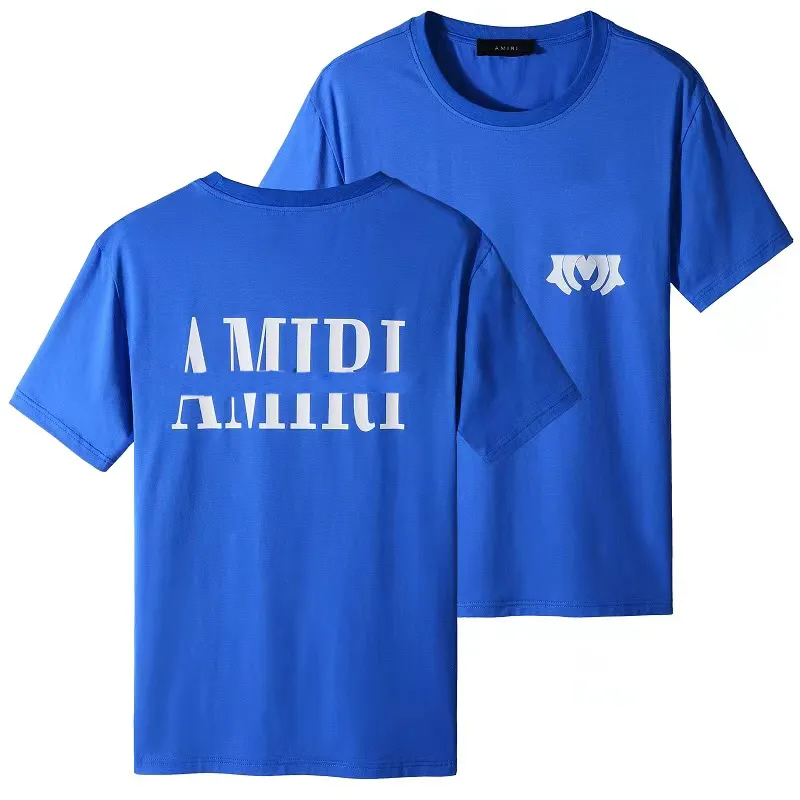 Printed Chest Letter Laminated Round Neck T Shirt High Quality 100% ...