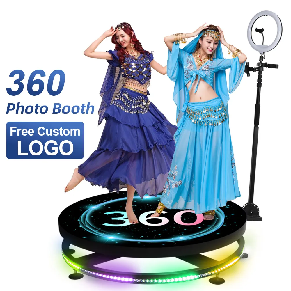 360 Photo Booth Rotating Platform With Ring Light Automatic Motion ...