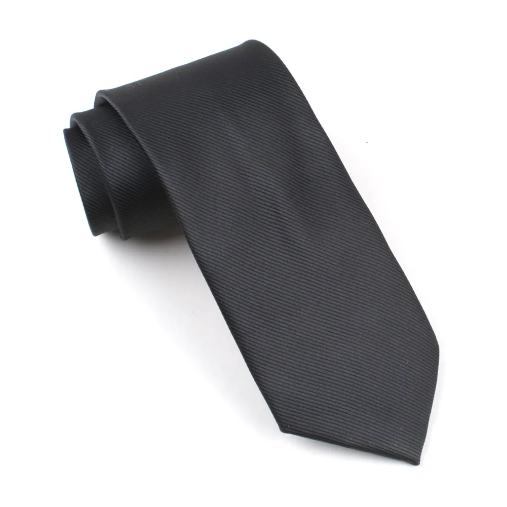 Mens Slim Neckties Classic Solid Black Ties For Men 6cm 7cm 8cm Formal, Casual, Wedding ...