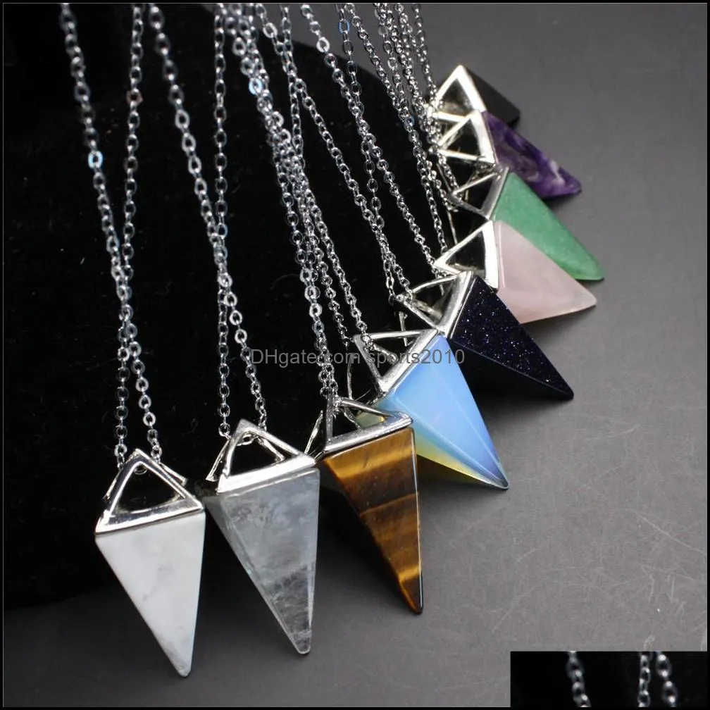 Arts And Crafts Square Pyramid Cone Stone Opal Crystal Pendum Pendant ...