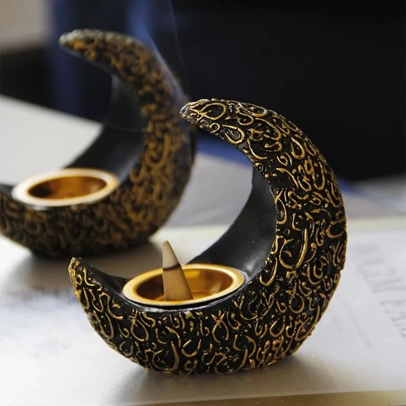 Religious Candle Holders, Crescent Moon Resin Incense Burner Decorative ...