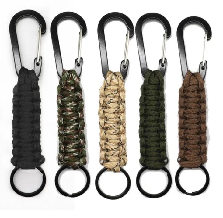 Parachute Cord Survival Bracelet Keychain With Carabiner Portable ...