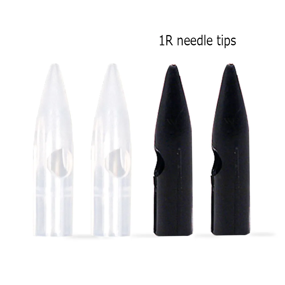 Professional Tattoo Needle Caps - Transparent/Black Needle Tips for ...