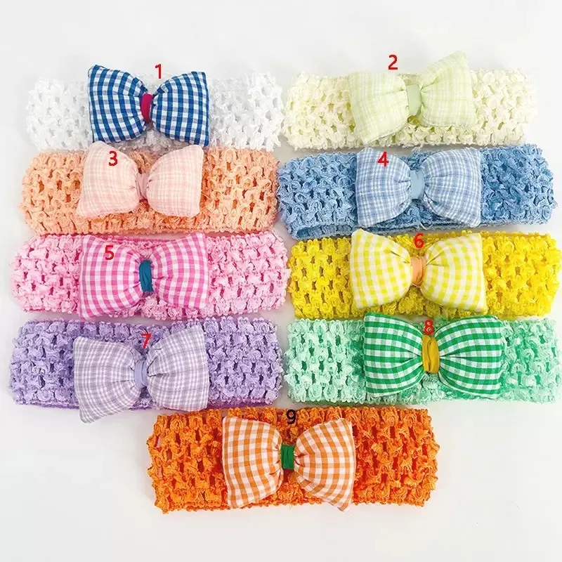 Baby Girls Plaid Bow Headbands, Infant Fashion Elastic Lattice ...