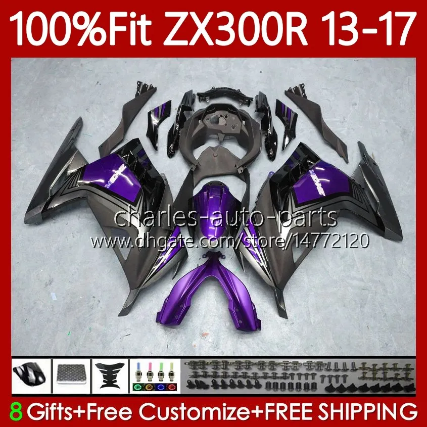 Motorcycle Fairing Kit - Purple & Black - Fits ZX300R & More - Shop Now ...