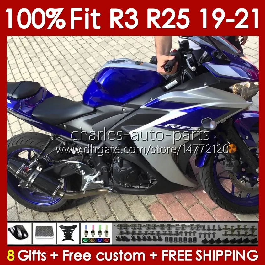 OEM Bodywork For YAMAHA YZF R25 Blue Silvery YZFR3 YZF R3 19 21 Body ...