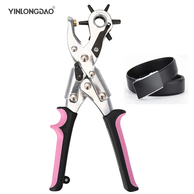 Leather Belt Revolving Puncher Eyelet Hole Hand Plier Craft Staple Gun ...