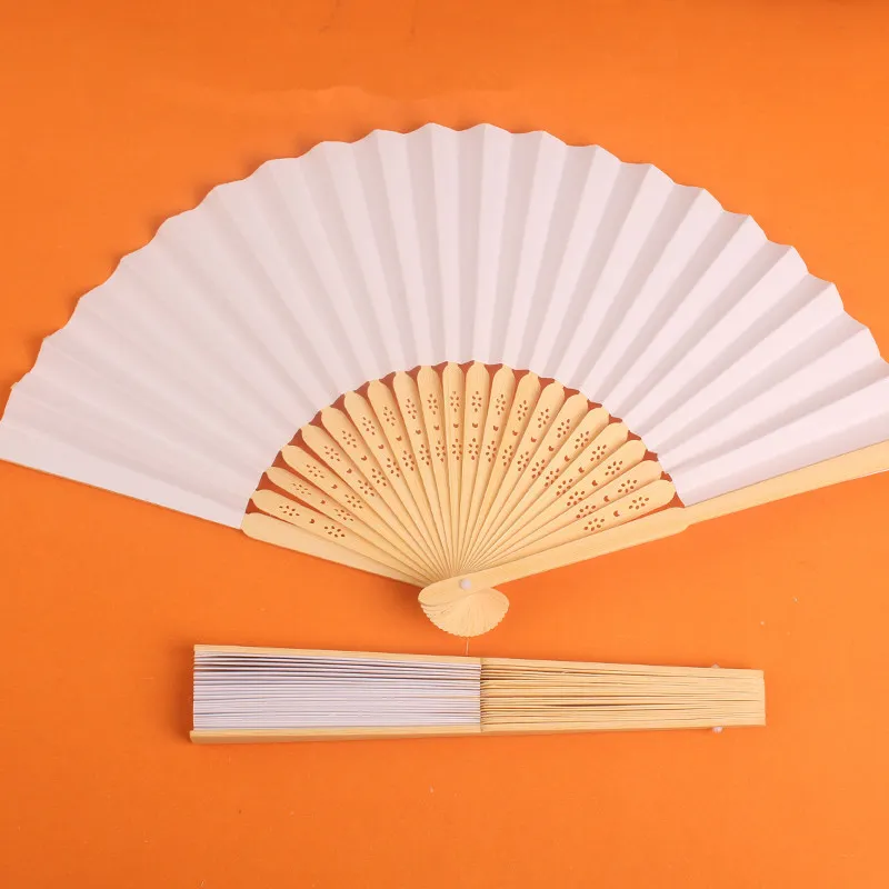 Folding Hand Fan Set: 50 White Paper Fans, Elegant... From Dhgate ...