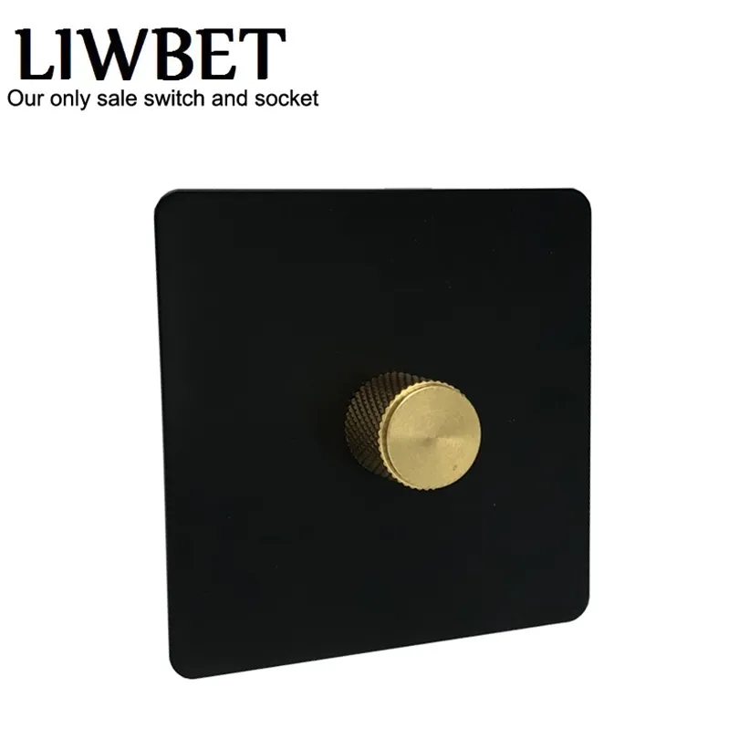 Black Dimmer Switch With Gold Metal Knob LED Compatible For T200605 ...