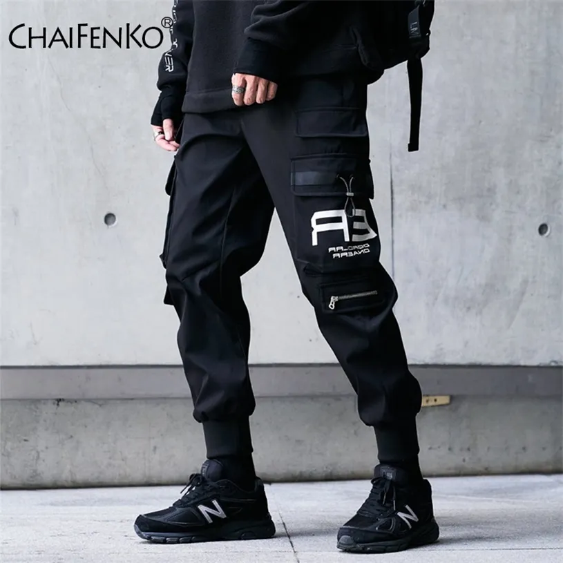 Chaifenko Hip Hop Cargo Pants Men Fashion Harajuku Harem Pant Black