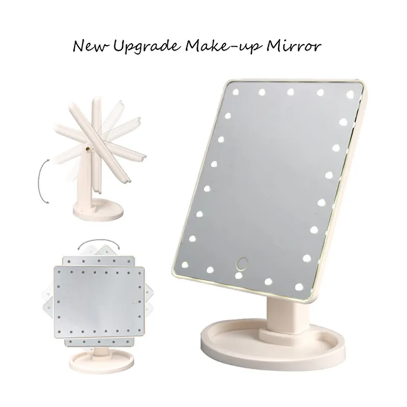 Dimmable LED Makeup Mirror With 22 Compact Vanity Mirror With Lights ...