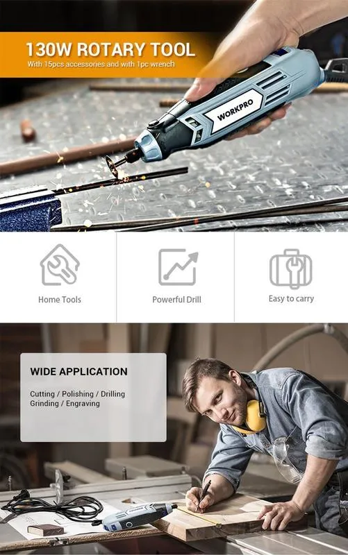 WORKPRO 220V Mini Drill Electric Rotary Tool With Grinding Power Tool ...