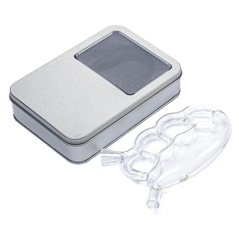 Glass Knuckles Bubbler Pipe Unique Smoking Pipes 135mm With Gift Box ...