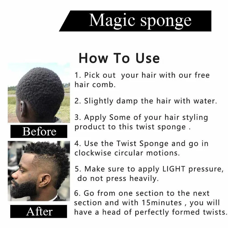 Hair Sponge Brush Set - Magic Twist Curl Sponge for Coils & Afro Styles ...