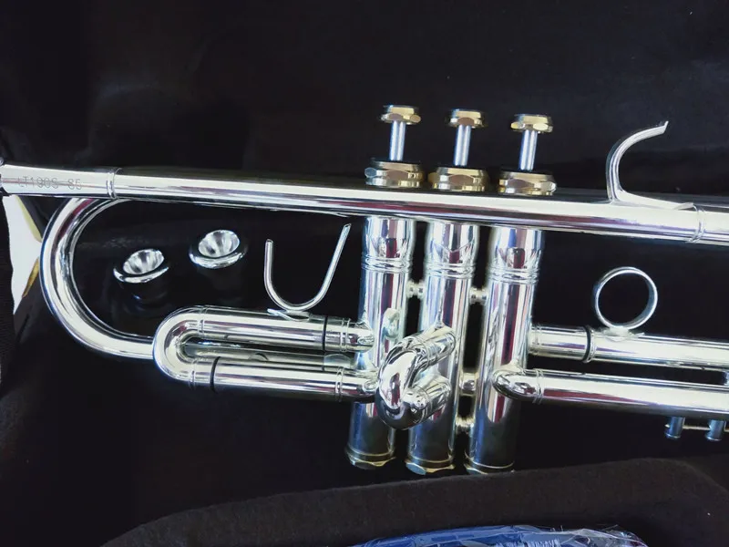Professional B Flat Trumpet - Silver Plated Instrument with Case ...