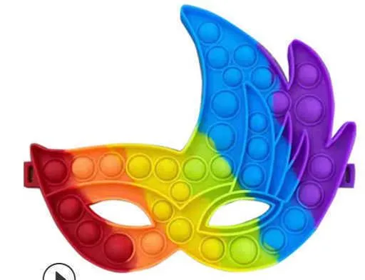 Rainbow Masquerade Festival Mask Fidget Toy For Parties, Balls, Fancy ...