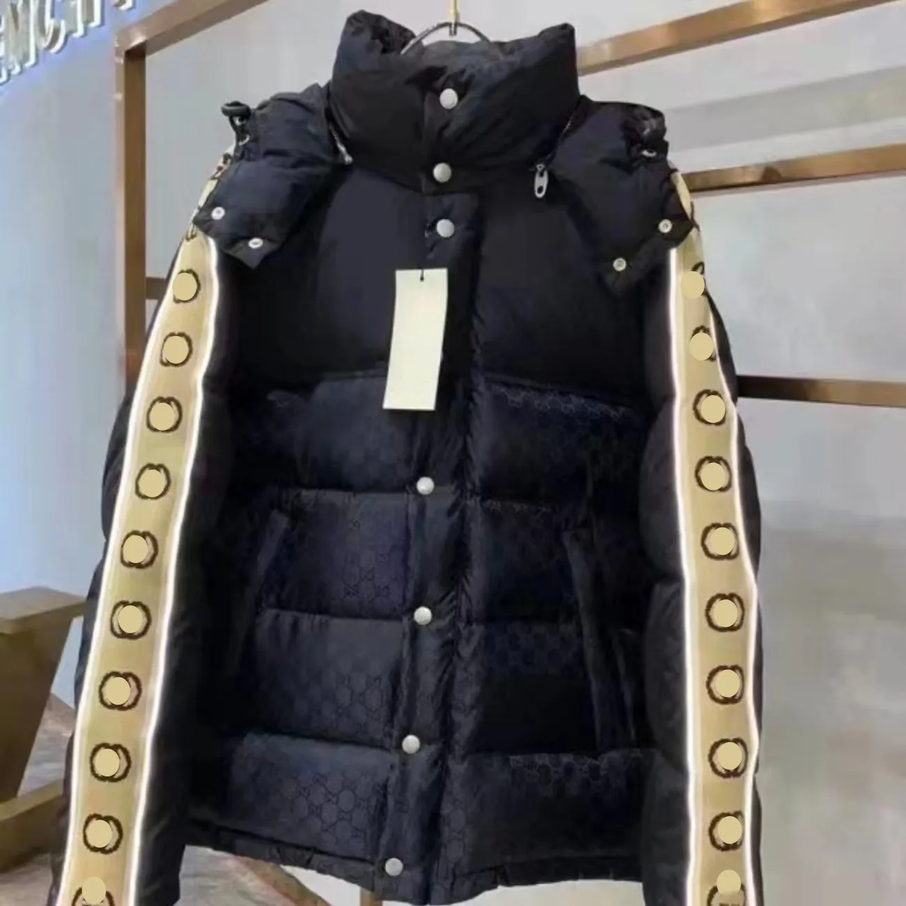 B8128 Womens Down Coat Winter Puffer Jacket Many Letters Double Sided ...