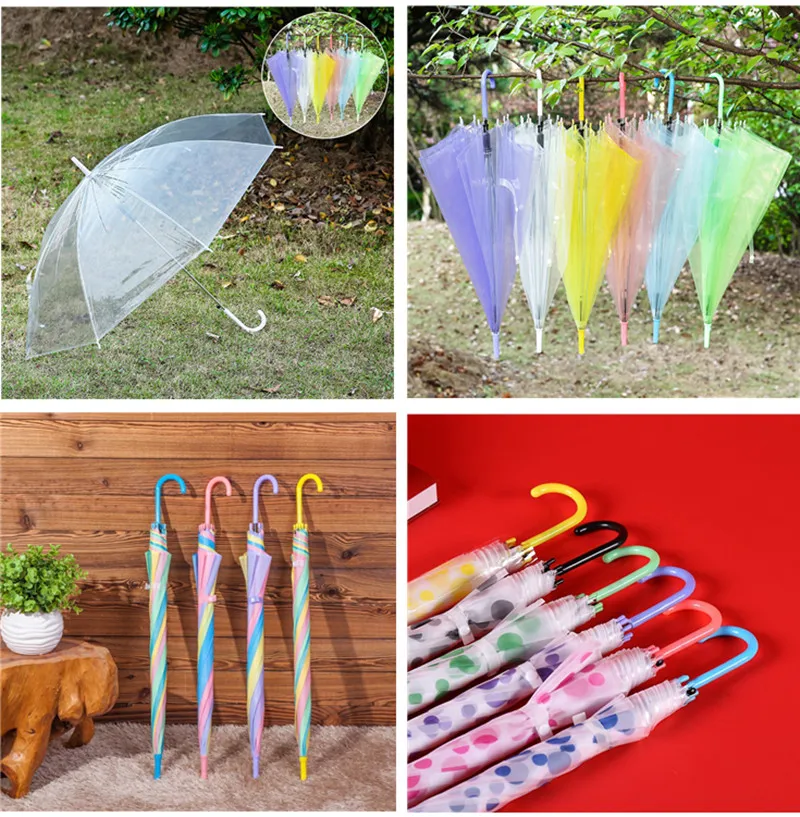 Transparent PVC Dome Umbrella | Clear Rain & Sun Shade Stick Umbrellas ...