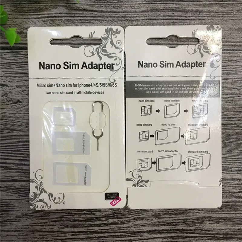 4 In 1 Nano Micro Standard Sim Card Adapters Convertion Converter Nano ...